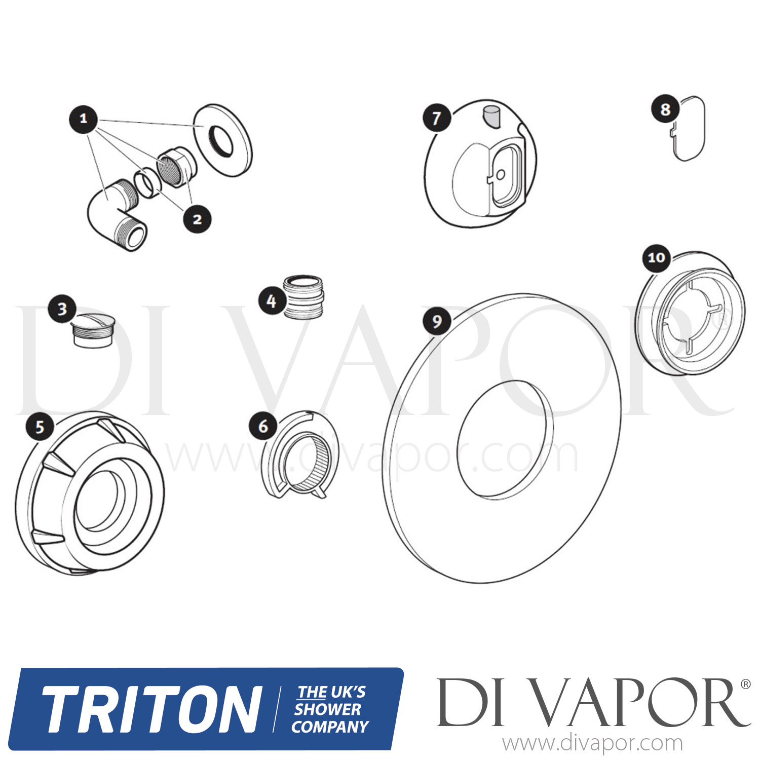 Triton Adrina Concentric Mixer Shower Spare Parts Tr Dv 483